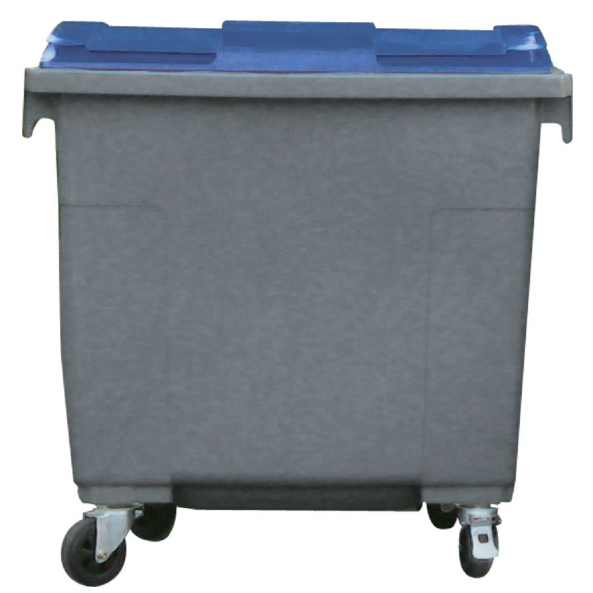 Conteneur plastique gris/bleu 4 roues, 660 L | HSE Center